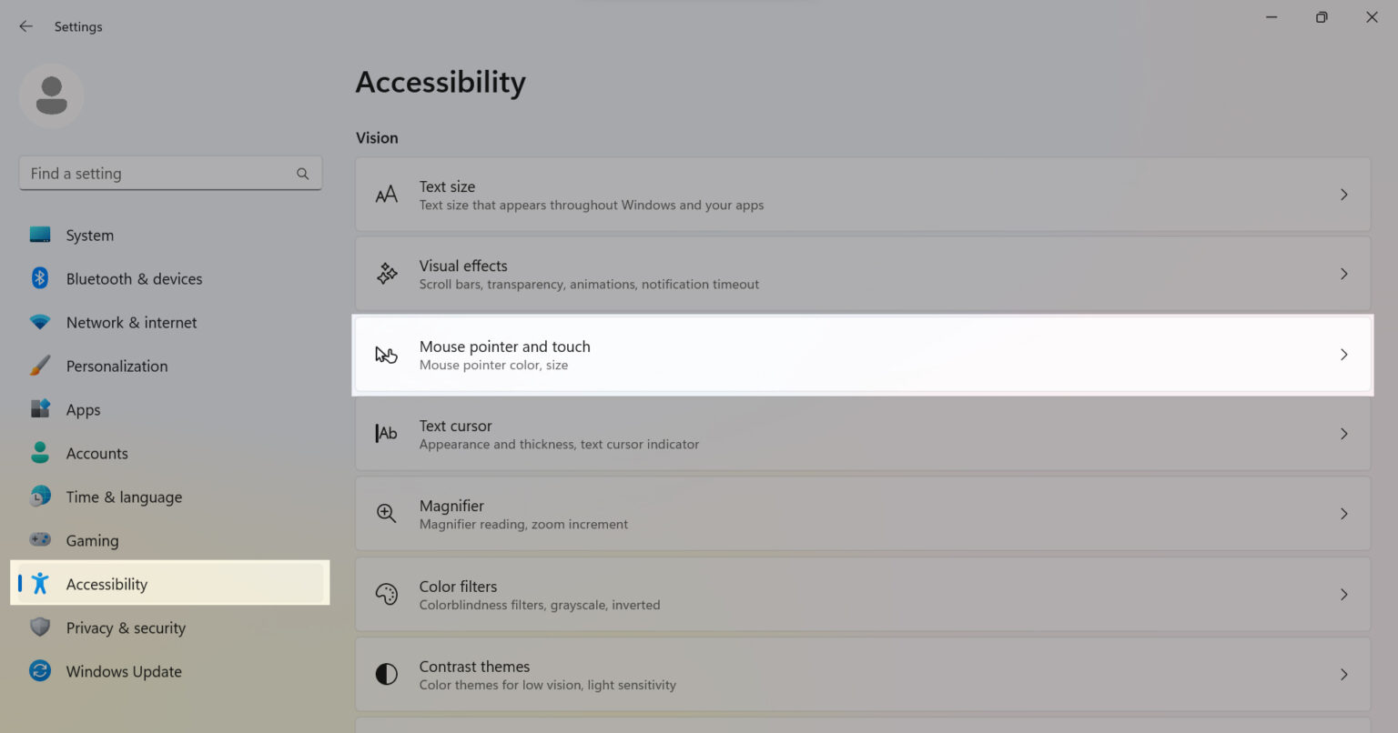 Computer Cursor/Pointer Accessibility